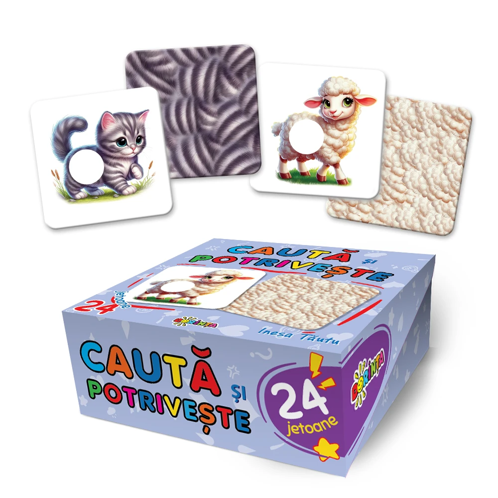 Caută și potrivește – Set 24 jetoane educative de asociere pentru copii ...
